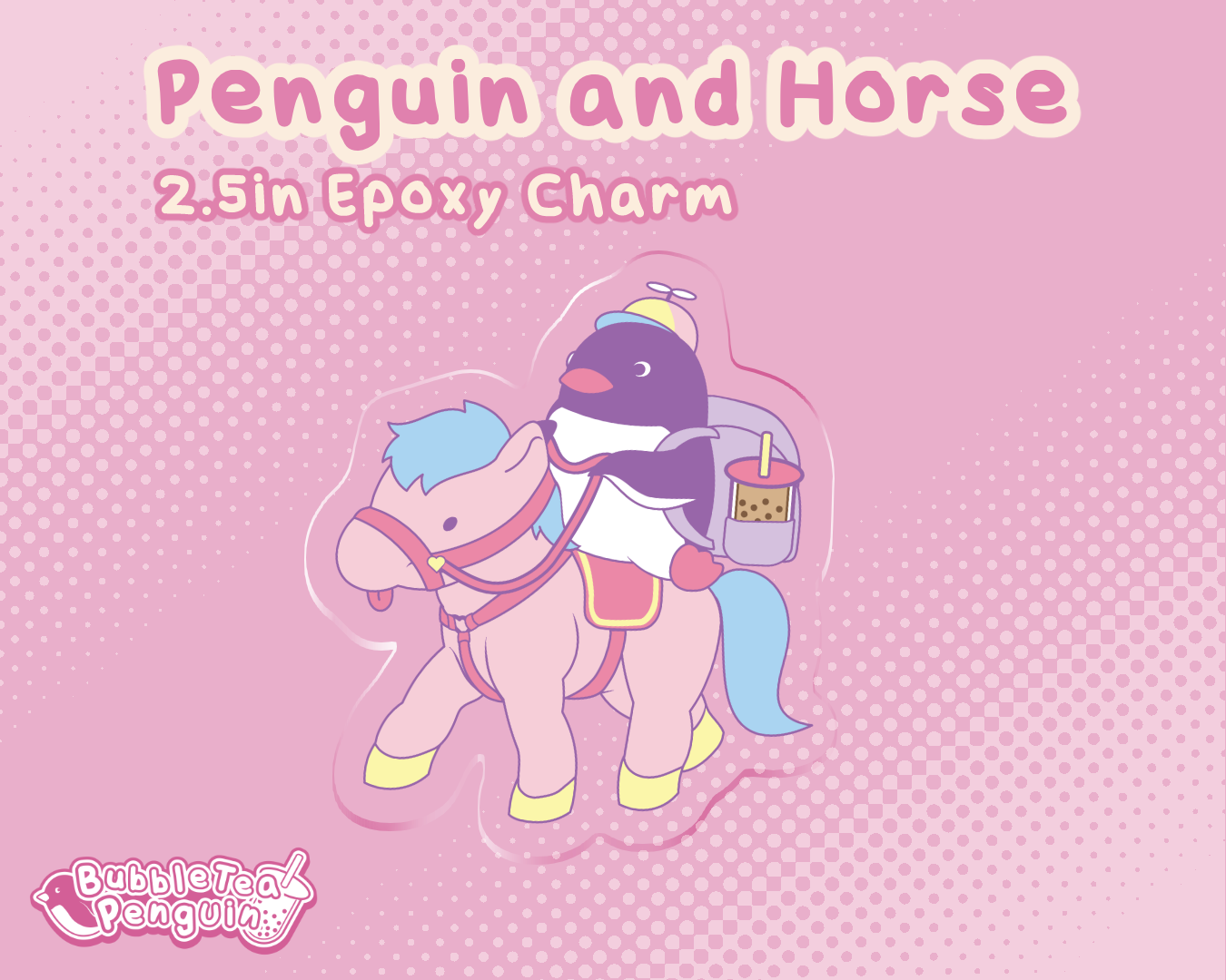 [CLEARANCE] PENGUIN AND HORSE ACRYLIC CHARM – Boba Penguin Shop