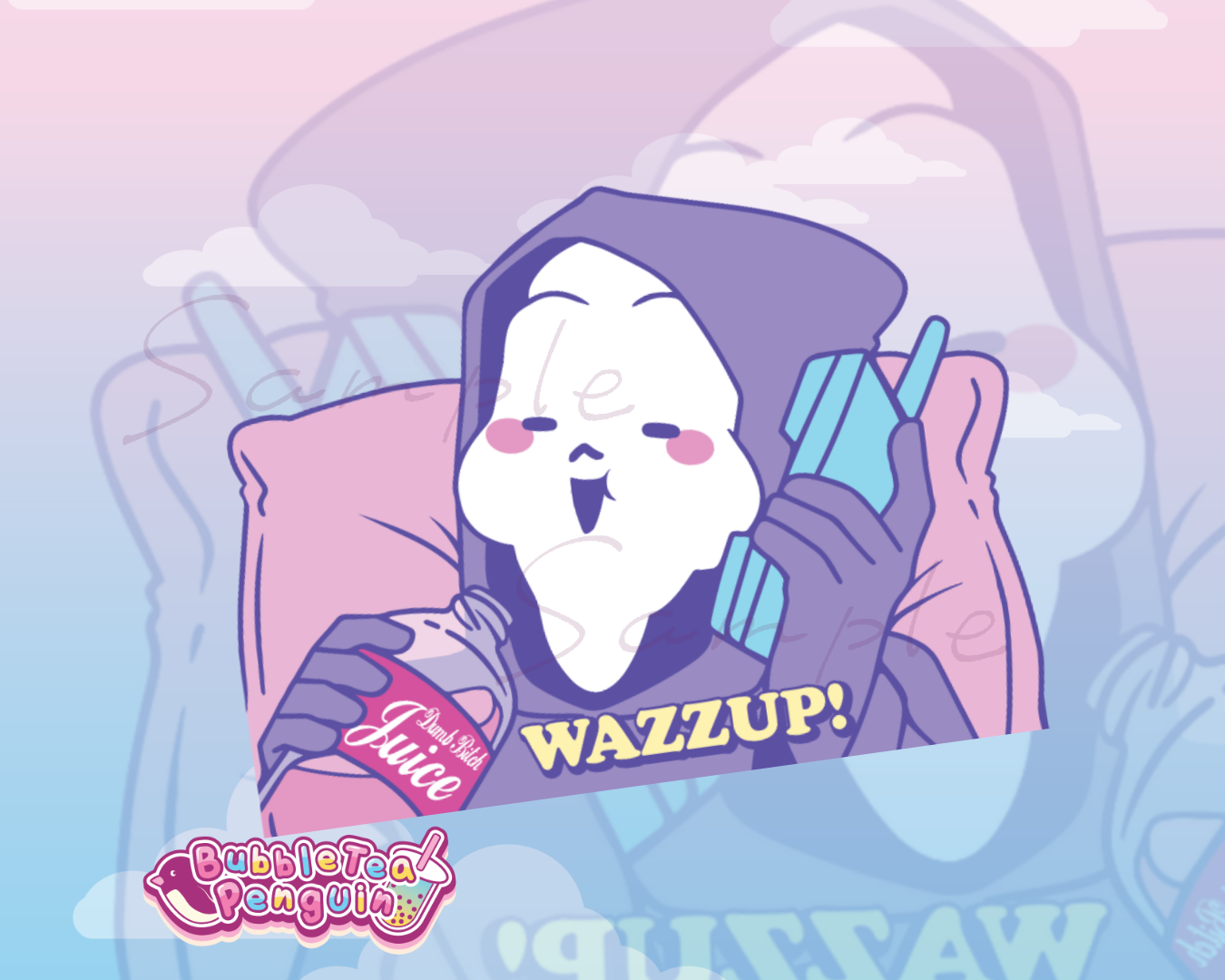 GHOSTFACE WAZZAP 5IN DECAL – Boba Penguin Shop